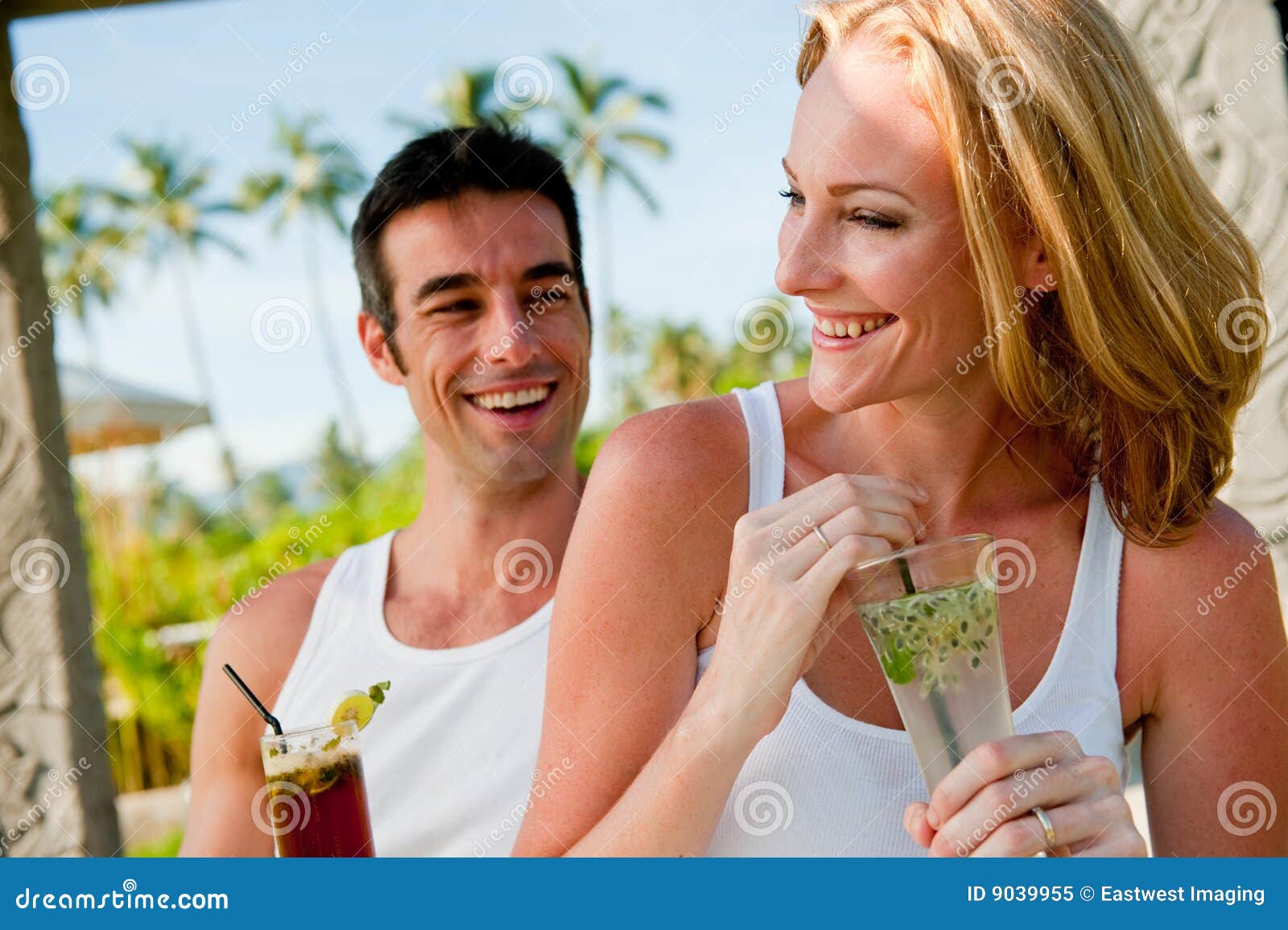 Couple Enjoying Drinks stock image. Image of relax, outside - 9039955