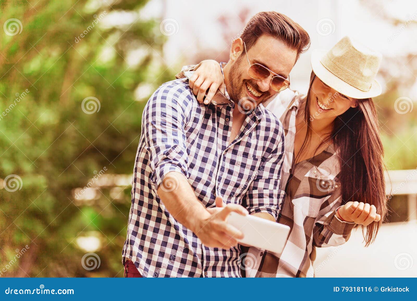 Couple Enjoying Outside stock photo. Image of group, casual - 79318116