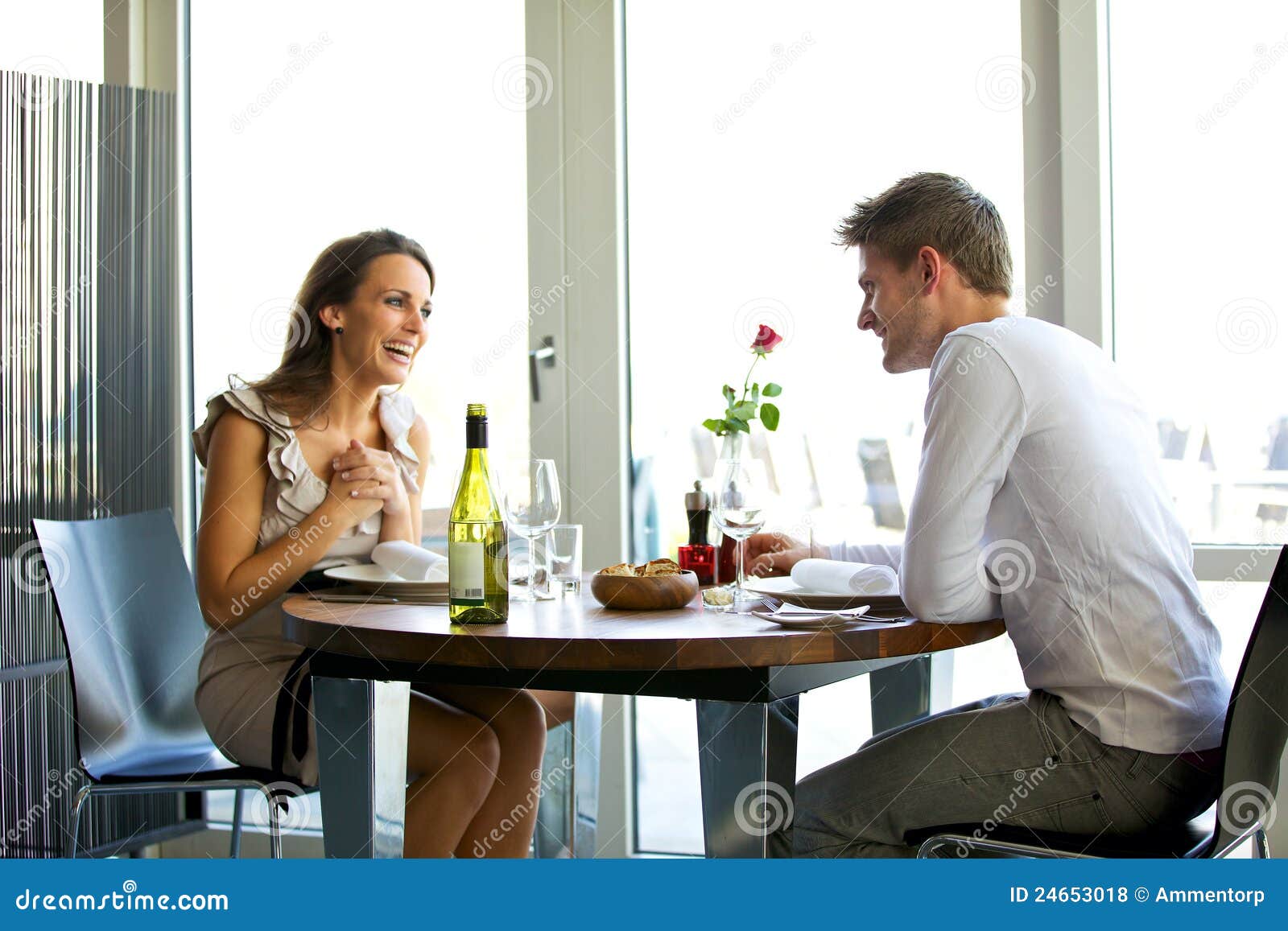 Couple Enjoying a Romantic Dinner for Two Stock Photo - Image of ...