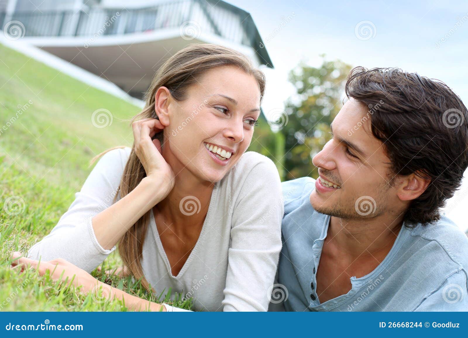 Couple Enjoying Spring Time Stock Photo - Image of beautiful, dating ...