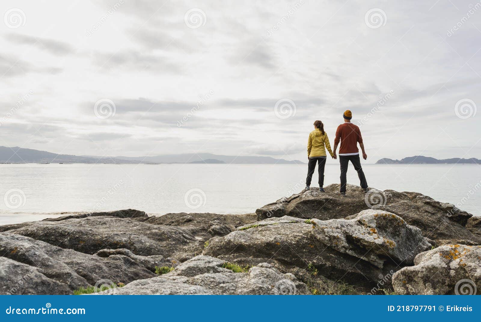 Couple enjoying the view stock image. Image of travel - 218797791