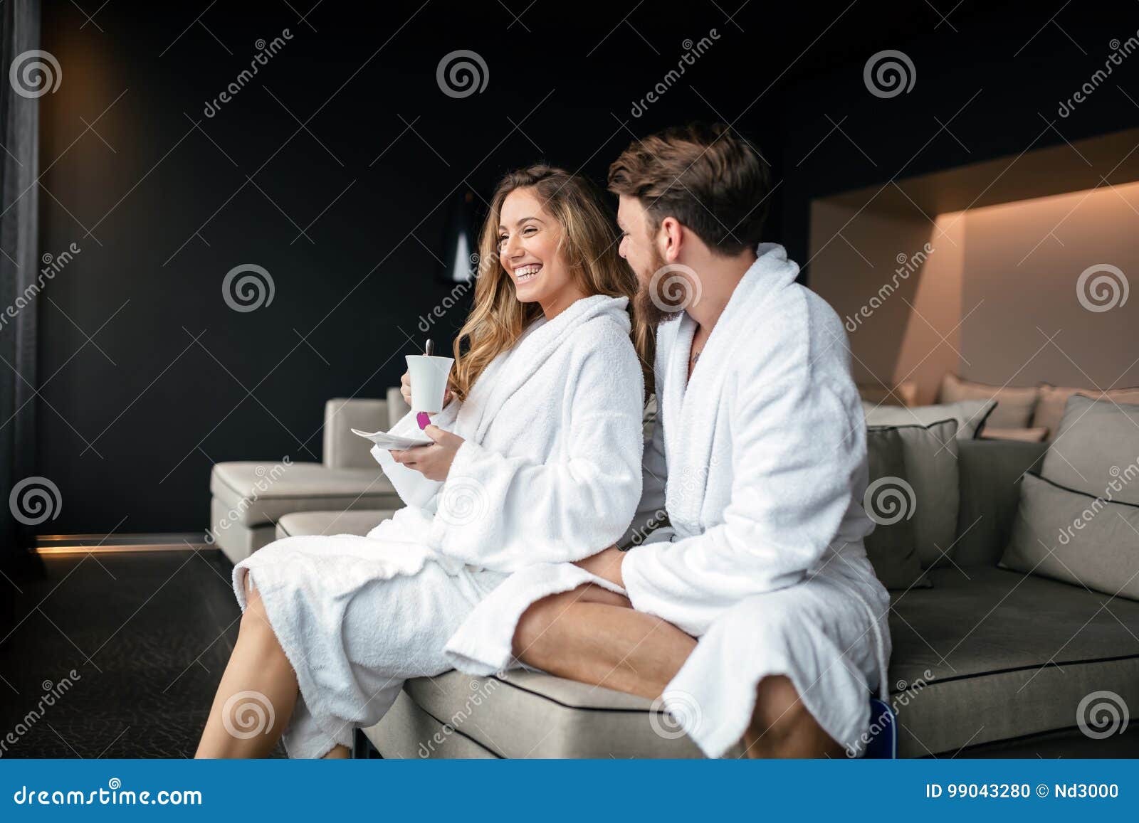 Couple Enjoying Wellness Weekend Stock Photo - Image of caucasian, male ...