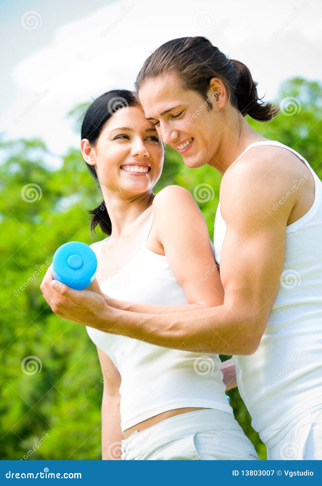 Couple exercising stock image. Image of joyful, healthy - 13803007