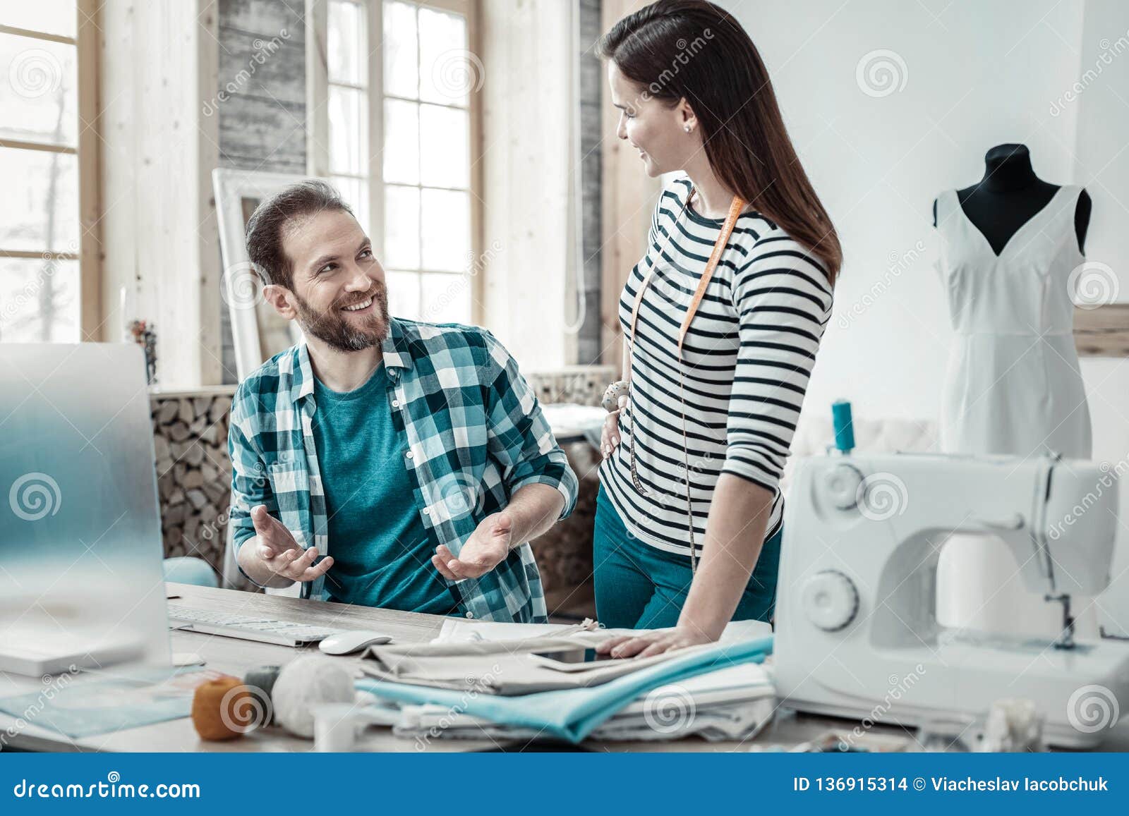Couple of Experienced Talented Designers Working Together Stock Photo ... Couple of Experienced Talented Designers Working Together Stock Photo ...