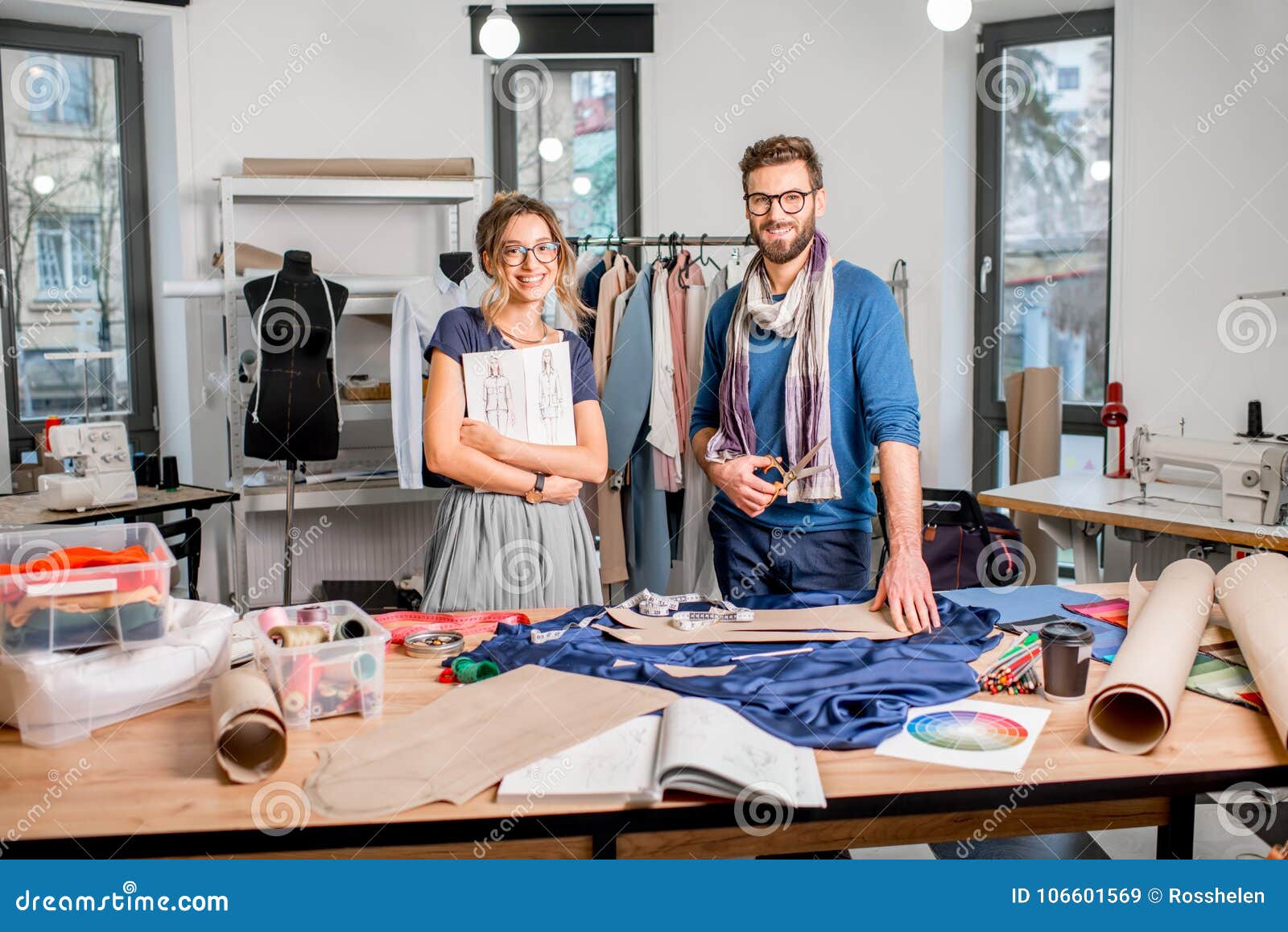 Couple of Fashion Designers Working at the Studio Stock Image - Image ... Couple of Fashion Designers Working at the Studio Stock Image - Image ...