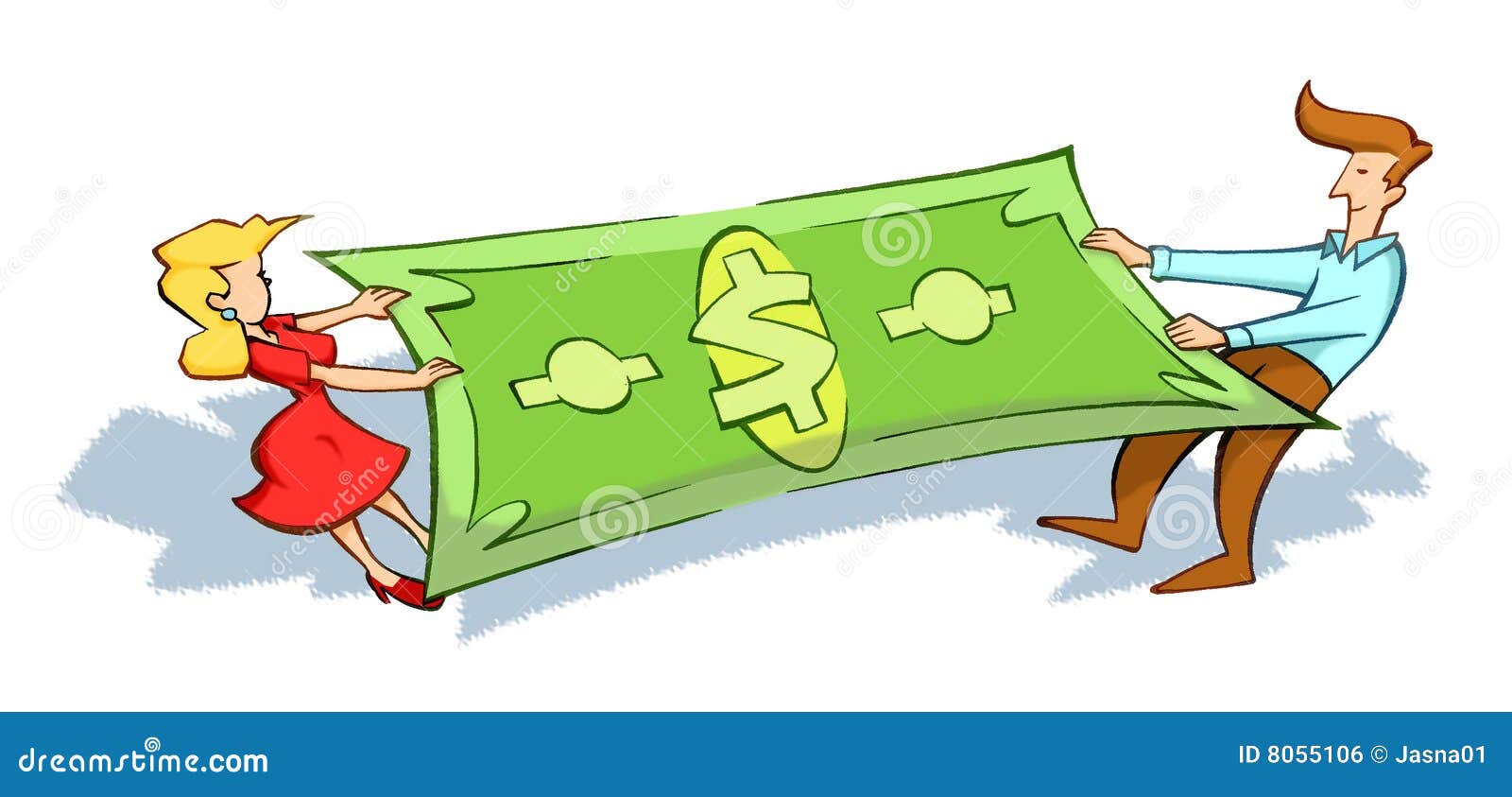 Couple fight for money stock illustration. Illustration of profit - 8055106