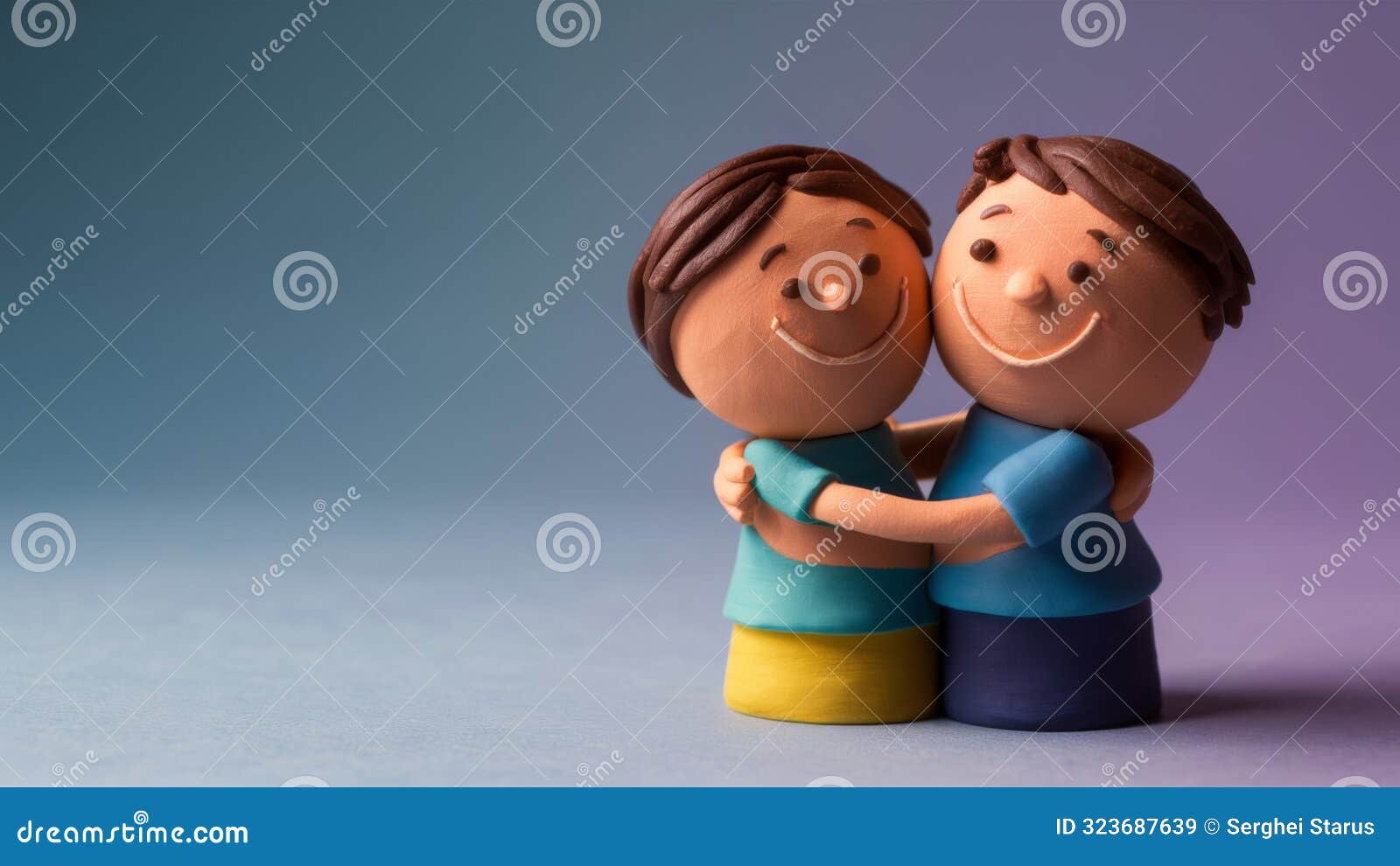 A Couple of a Figurine is Holding Hands and Hugging, AI Stock Image ...