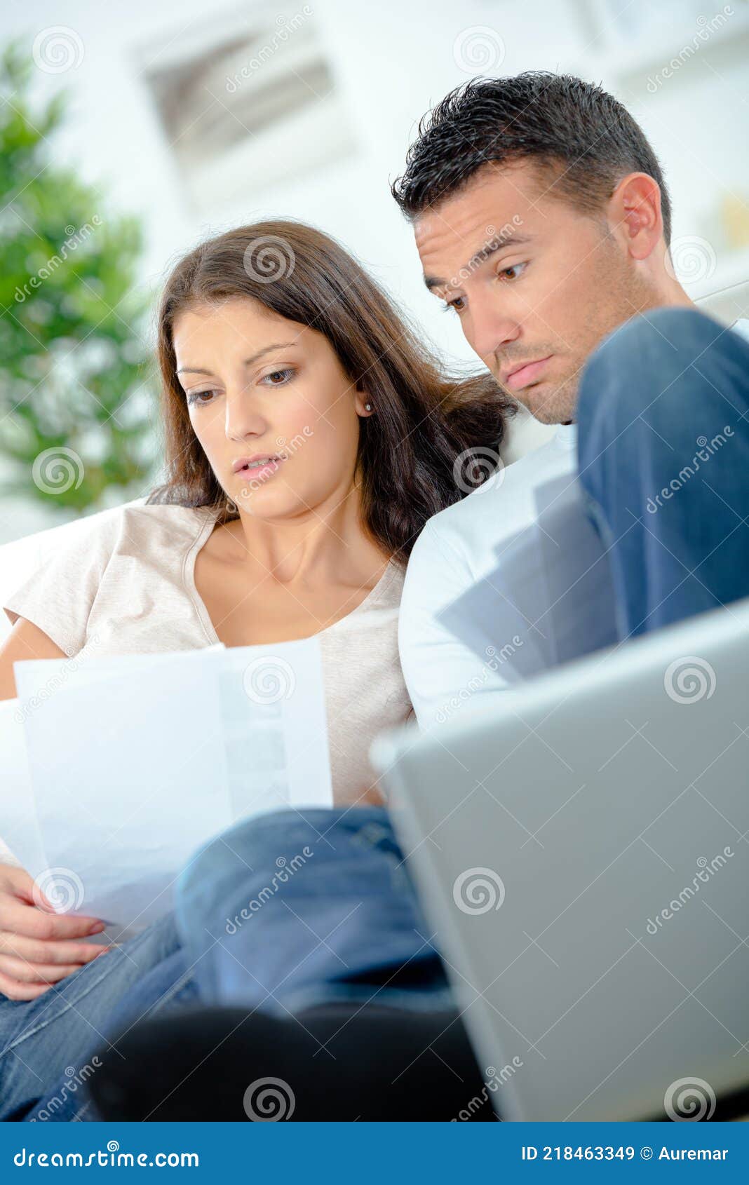 Couple with Financial Problem Stock Image - Image of internet, banking ...