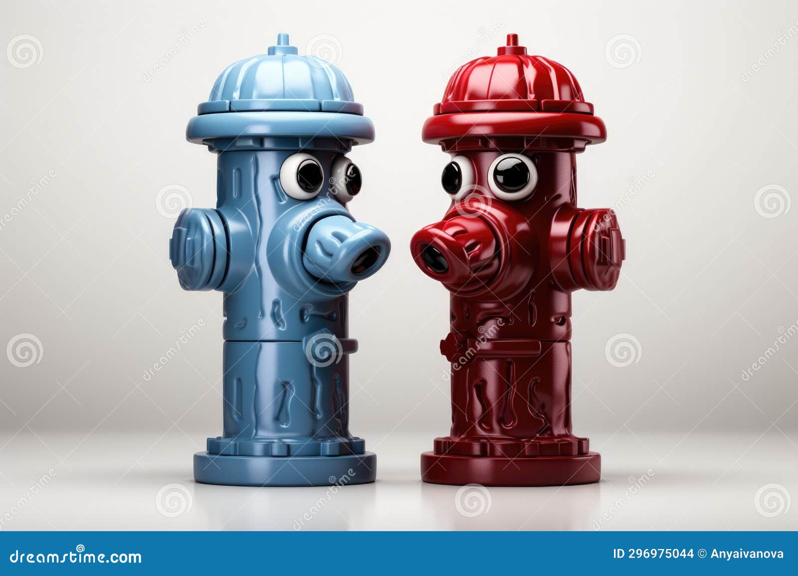 A Couple of Fire Hydrants Sitting Next To Each Other Stock Illustration ...