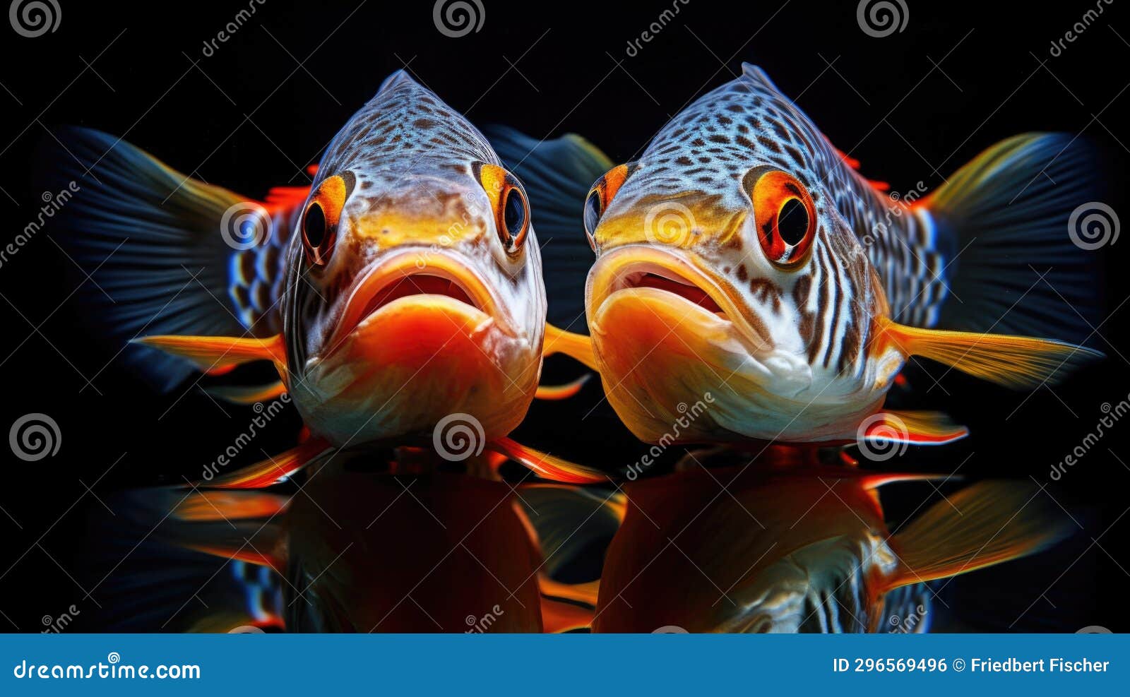 A Couple of Fish Standing Next To Each Other Stock Photo - Image of ...