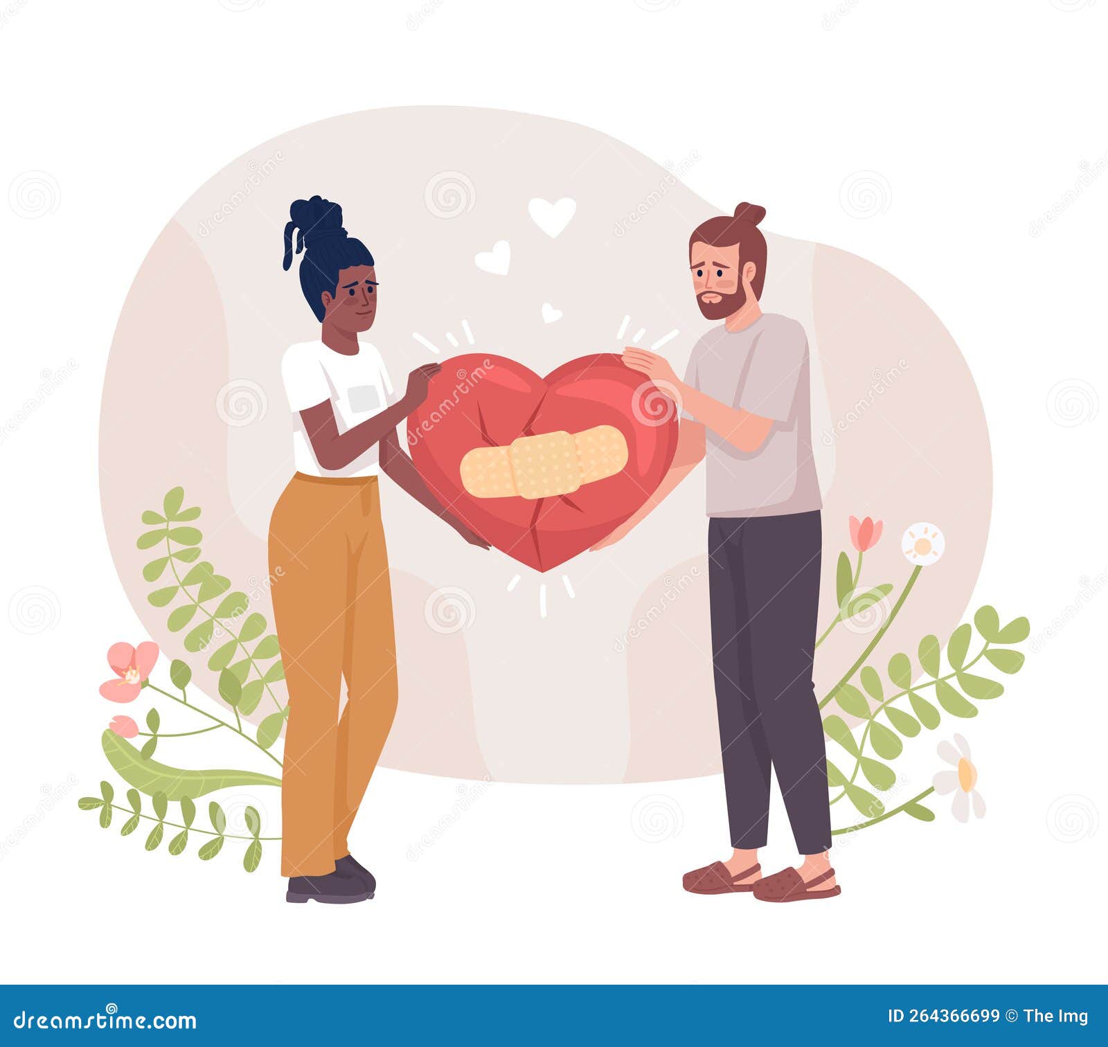Couple Fixing Their Relationship Flat Concept Vector Illustration Stock ...