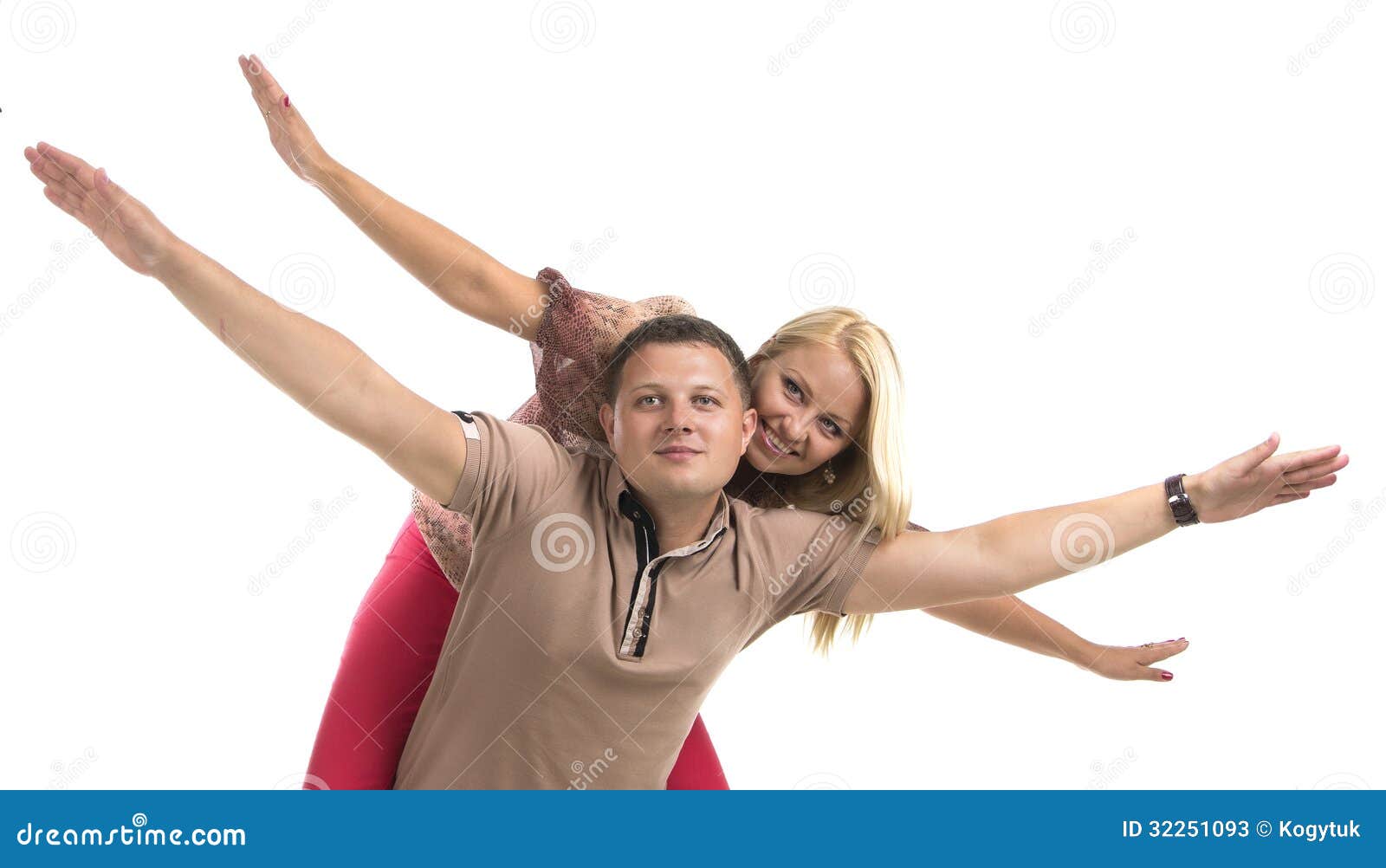 Couple flying together stock image. Image of passion - 32251093
