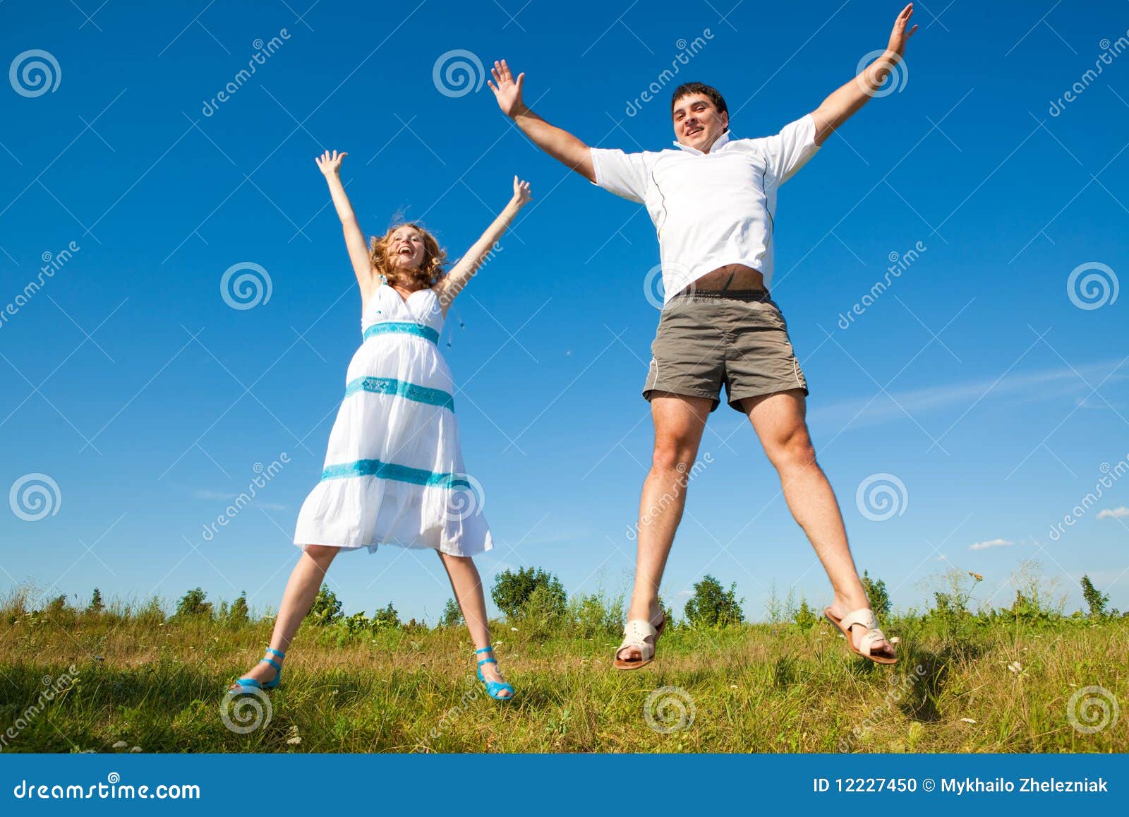 Couple Fooling Around Outdoors Stock Photo - Image of love, outside ...