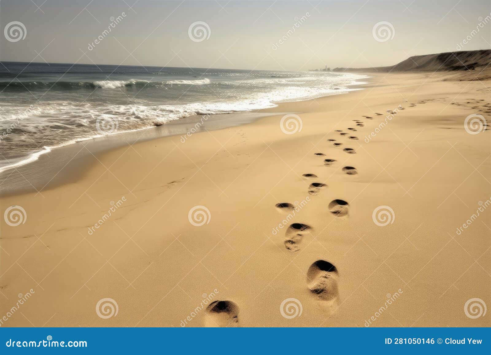 A Couple of Footprints that are in the Sand Stock Illustration ...