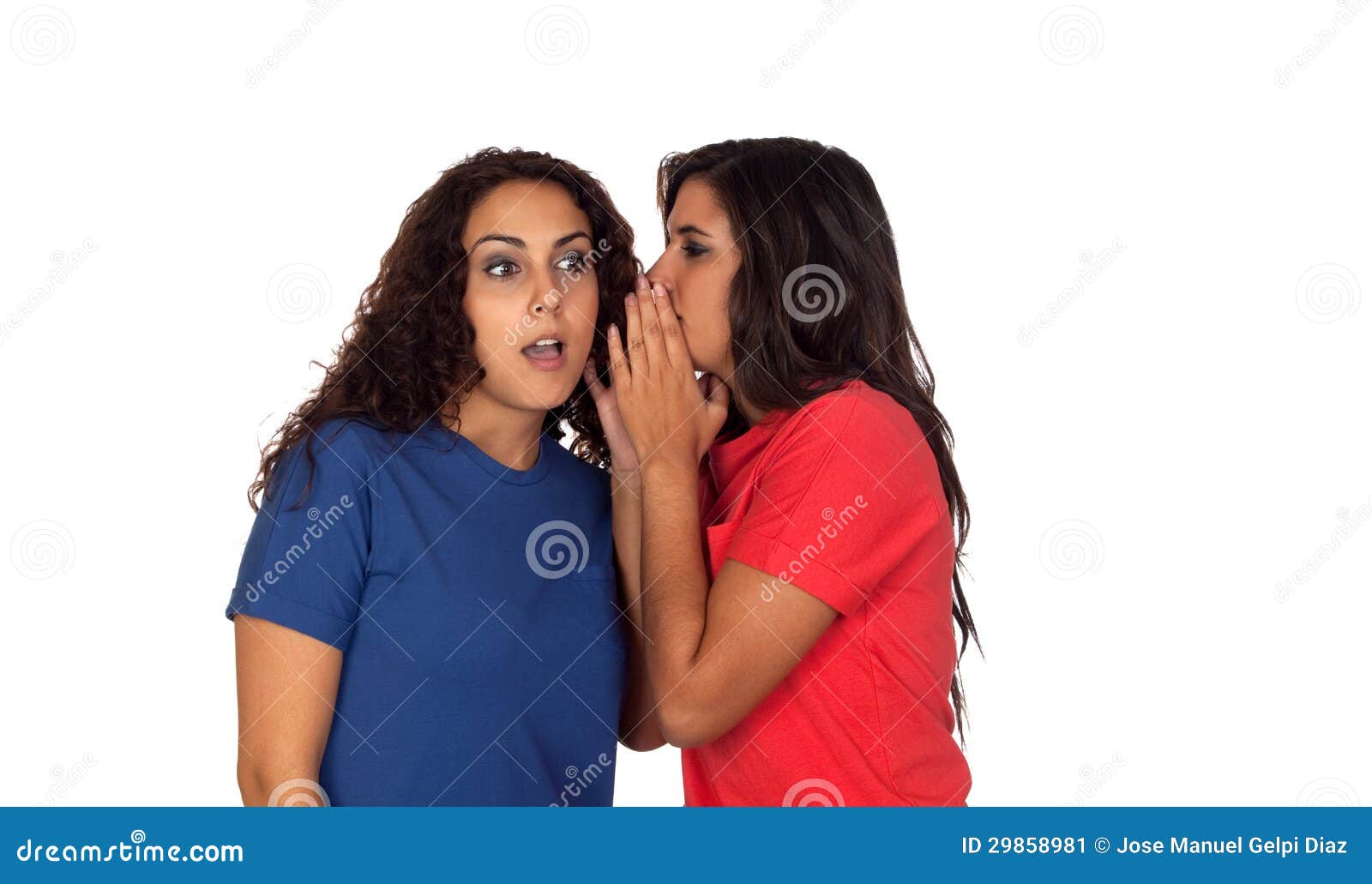 Couple of Friends Telling Whispers Stock Image - Image of family ...