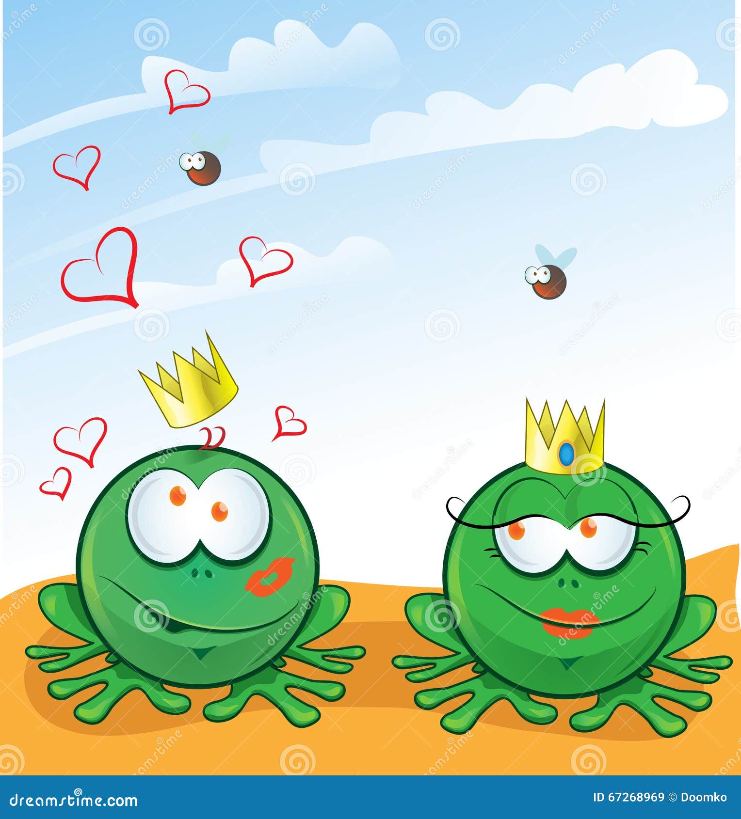 Couple Frog Happy Birthday Balloon Cartoon Illustration | CartoonDealer ...