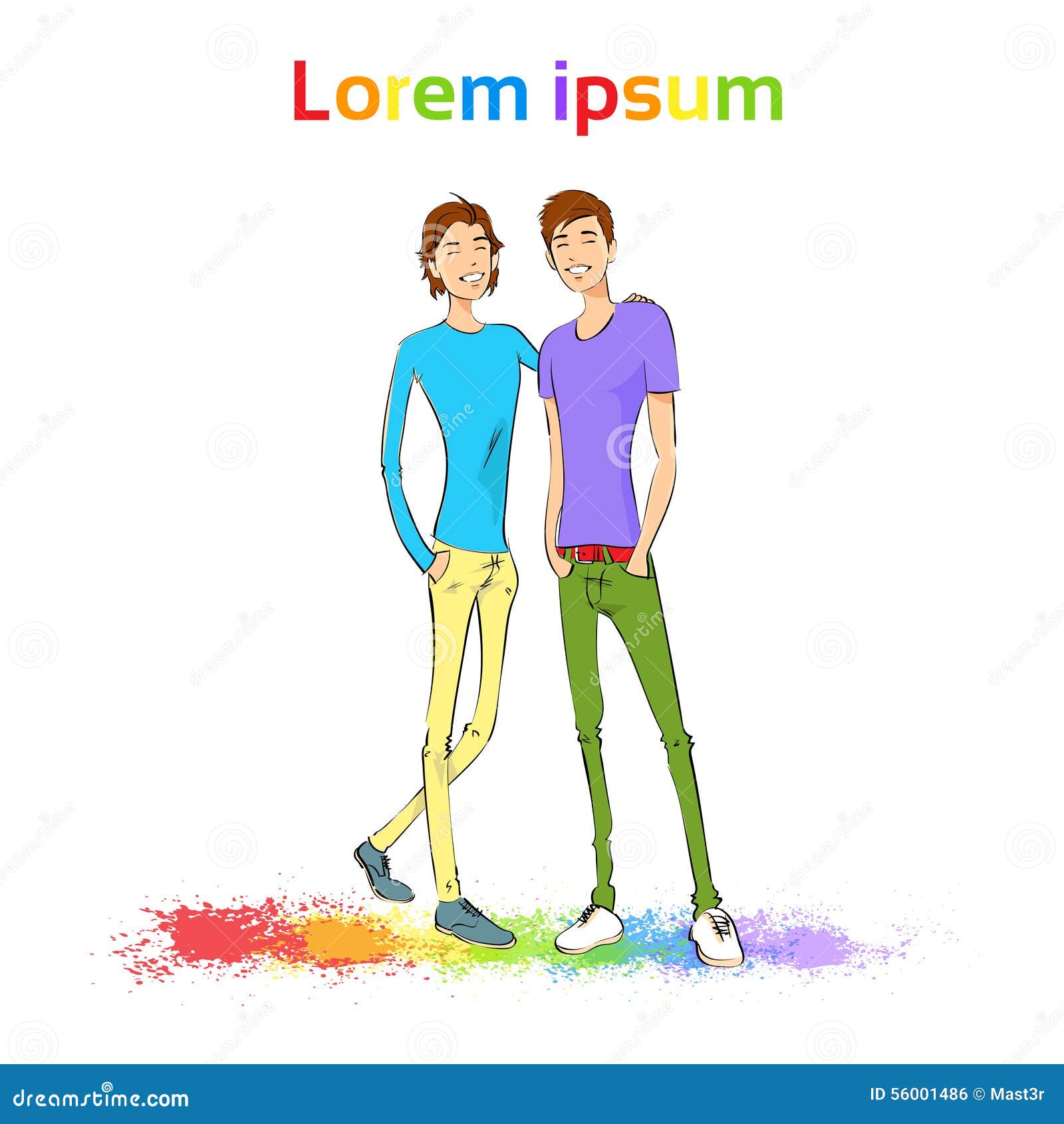 Couple Gay Man Same Sex Marriage Relationships Stock Vector Illustration Of Background Date