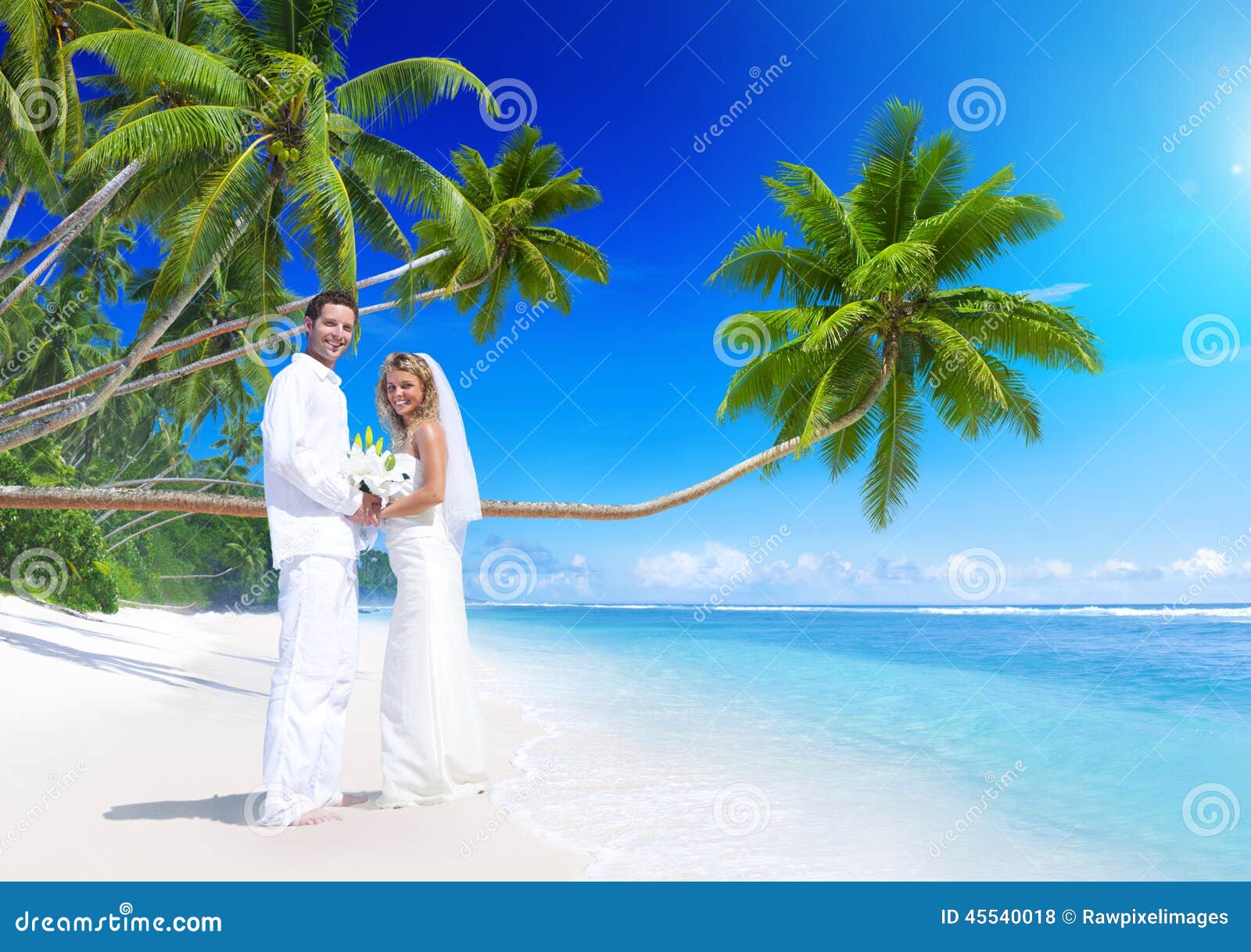 Couple Getting Marriage on the Beach Stock Photo - Image of commitment ...
