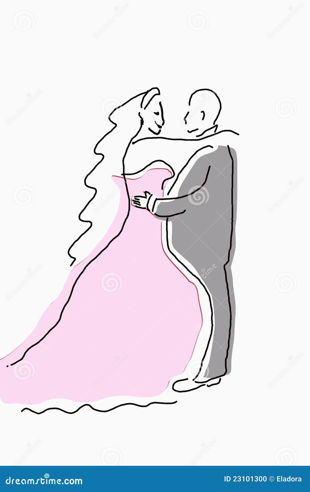 Couple getting married stock illustration. Illustration of artwork ...