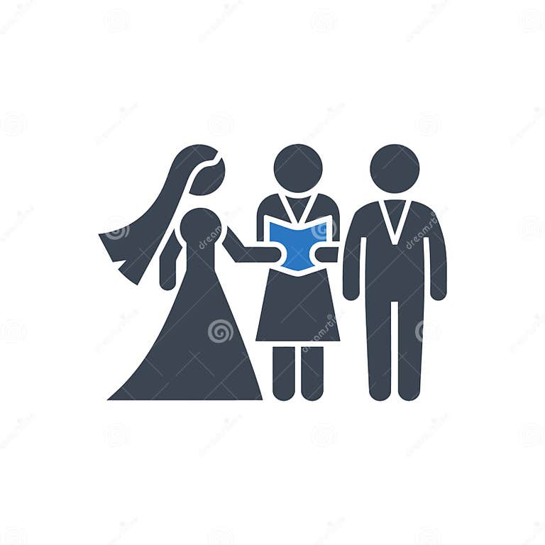 Couple Getting Married Icon Stock Vector - Illustration of bride, vows ...