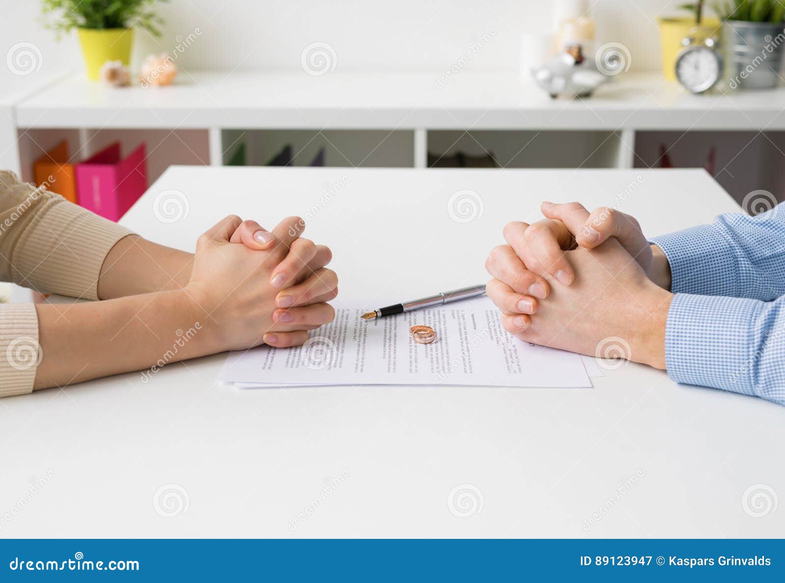 Couple Going through Divorce Signing Papers Stock Image - Image of ...