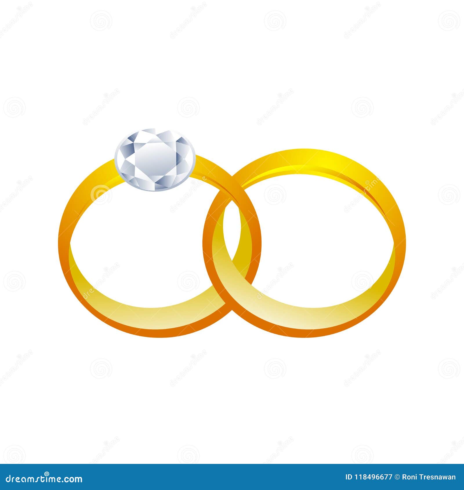 Couple Golden Rings 3D Graphic Design Stock Vector - Illustration of ...