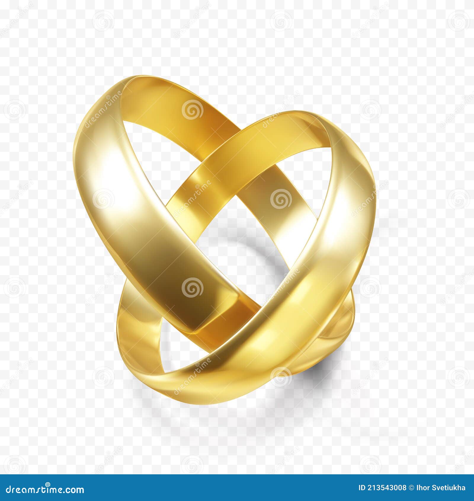 Couple of Golden Wedding Rings. Pair Gold 3d Ring Render Stock Vector ...