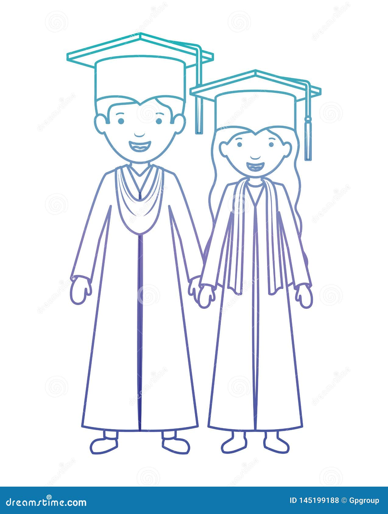 Couple Graduates Stock Illustrations – 172 Couple Graduates Stock ...