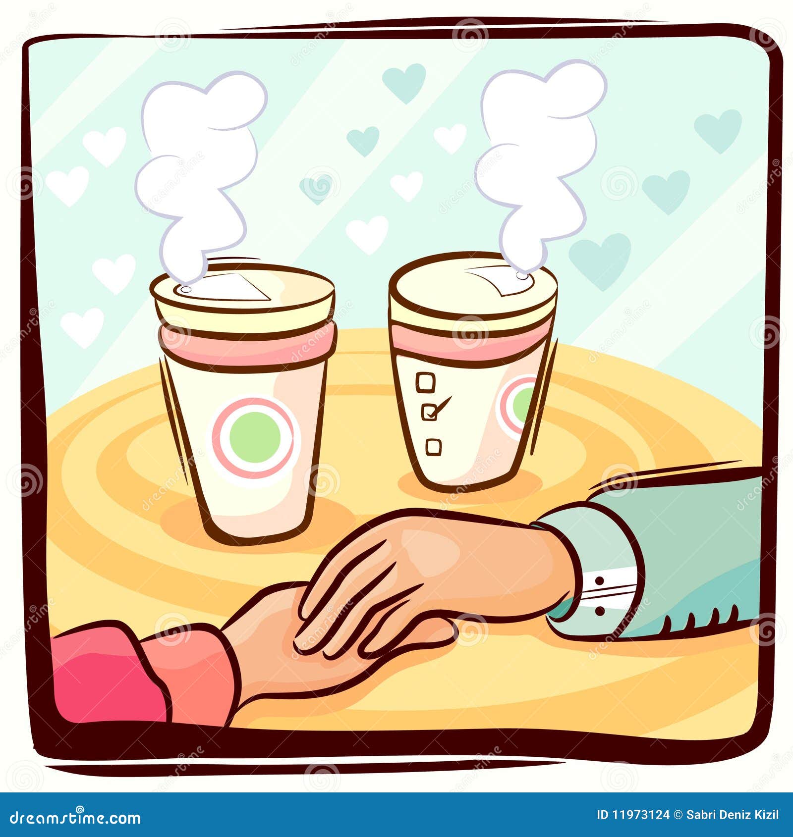 Couple hand and coffee stock vector. Illustration of isolated - 11973124