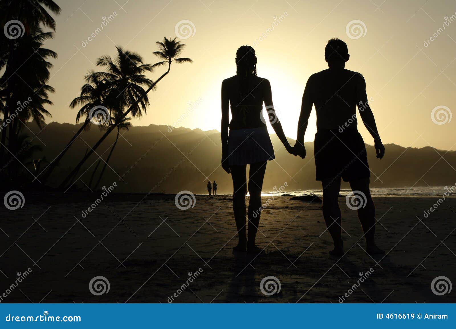 Couple Hand in Hand by Sunset Stock Image - Image of portrait, happy ...