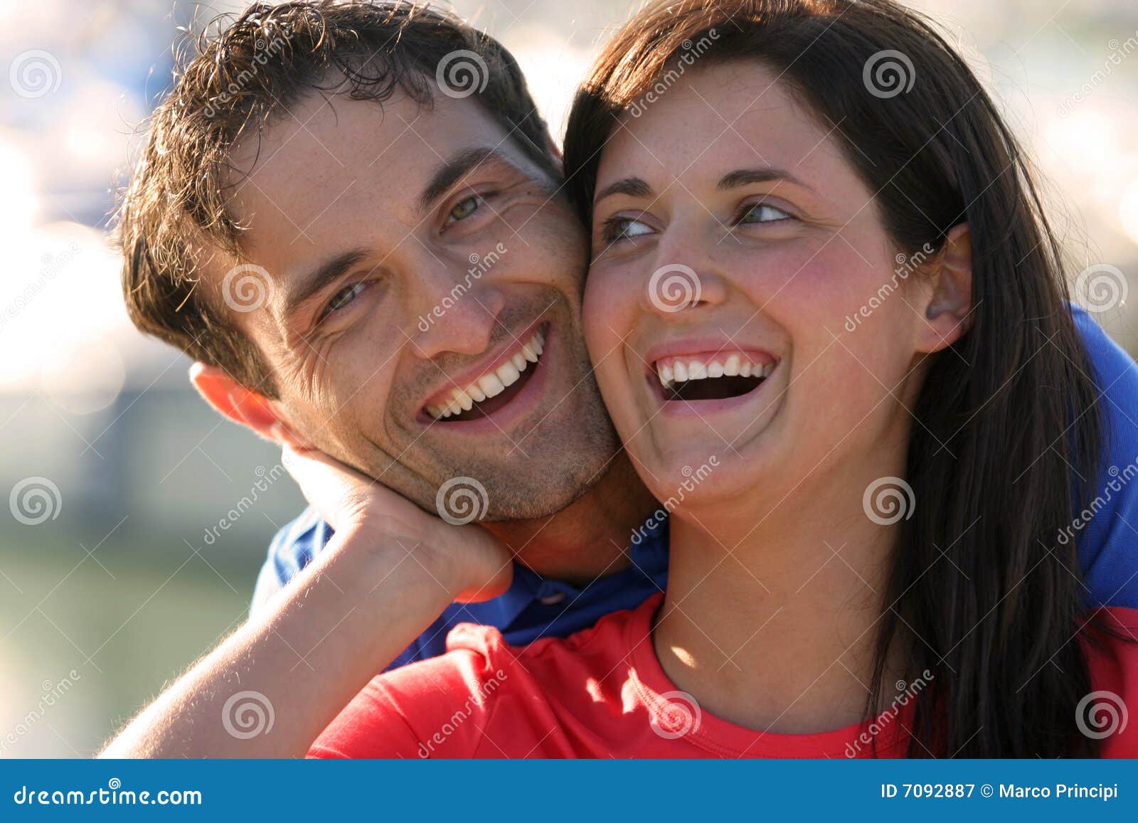 Couple Have Fun and Happiness Stock Image - Image of outside, date: 7092887