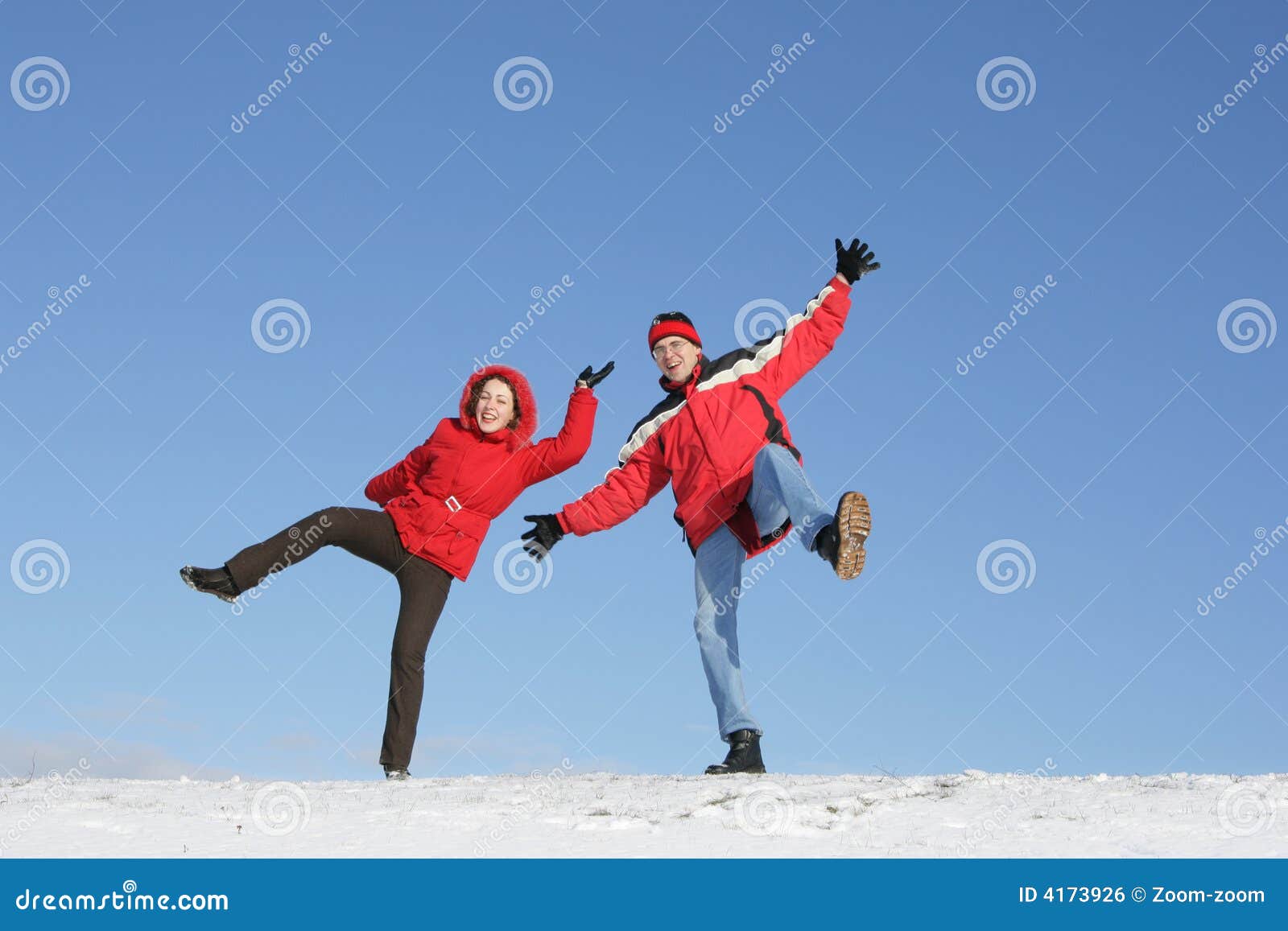 Couple have fun in winter stock photo. Image of fashion - 4173926