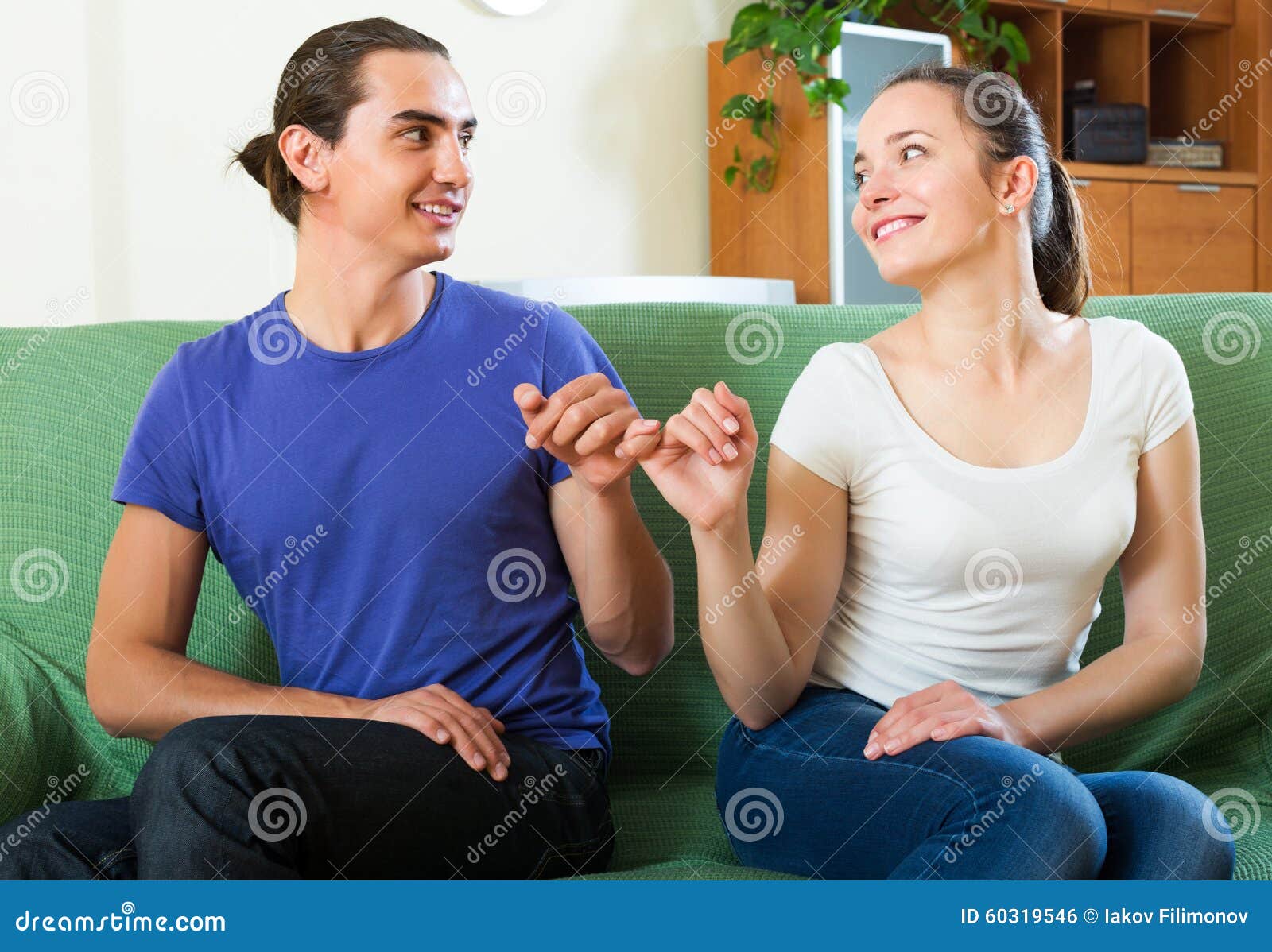 Couple Having Accommodation at Home Stock Photo - Image of anticipation ...