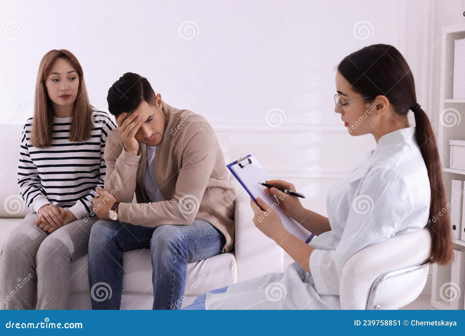 Couple Having Appointment with STD Specialist in Clinic Stock Image ...