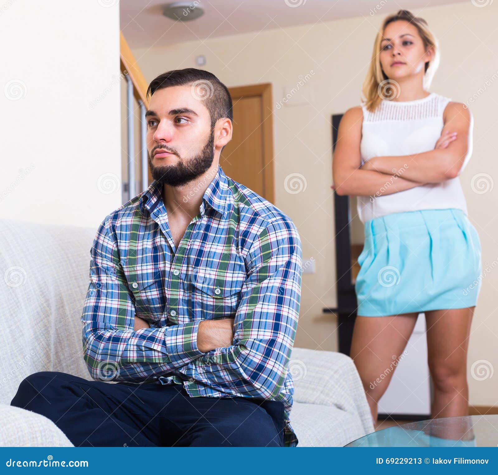 Couple Having Argue Indoors Stock Image Image Of Misunderstanding