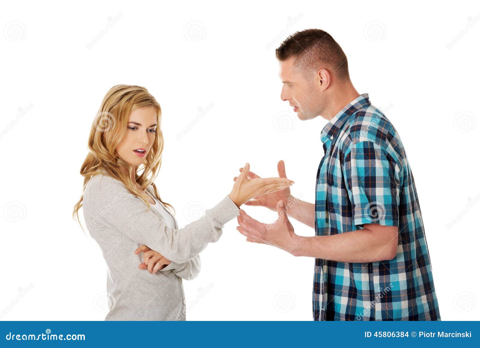 Couple having an argue stock photo. Image of anger, profile - 45806384