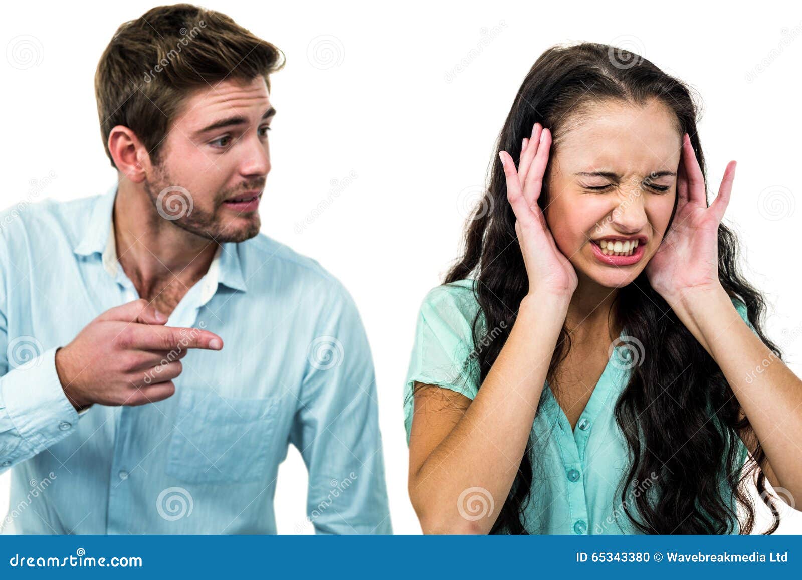 Couple Having Argument while Fighting Stock Photo - Image of ...
