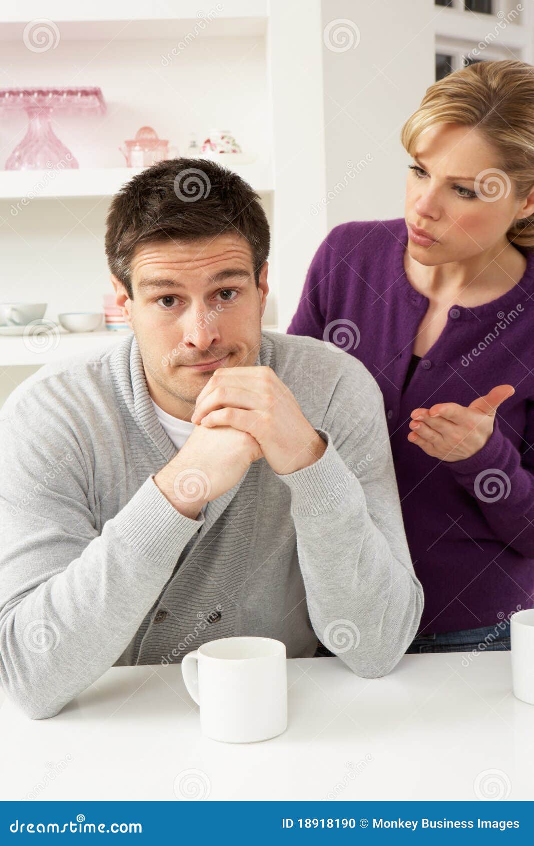 Couple Having Argument at Home Stock Photo - Image of couple, home ...