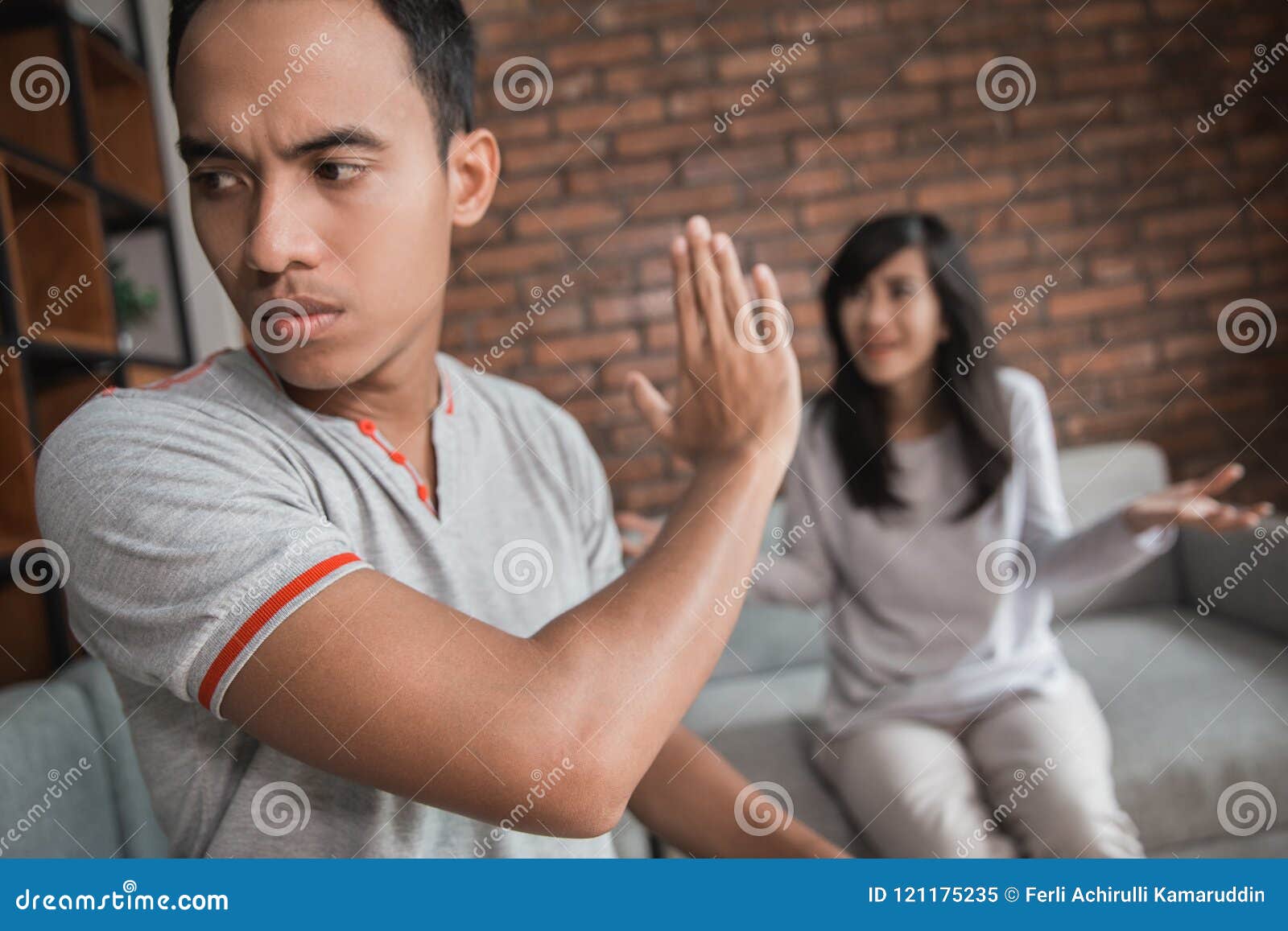 Couple Having Argument at Home Stock Image - Image of unhappy, home ...