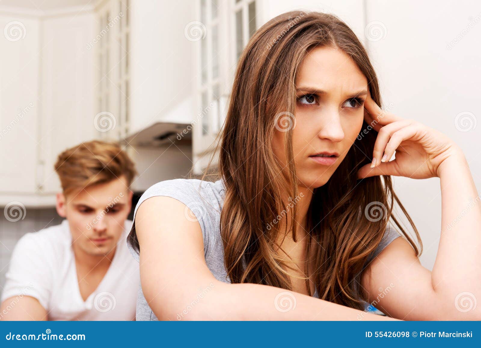 Couple Having an Argument in the Kitchen. Stock Photo - Image of angry ...
