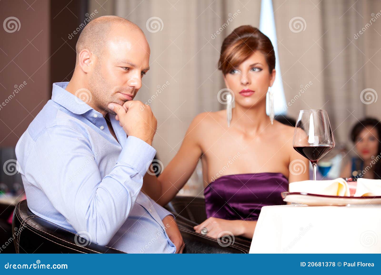 Couple Having an Argument at Restaurant Table Stock Photo - Image of ...