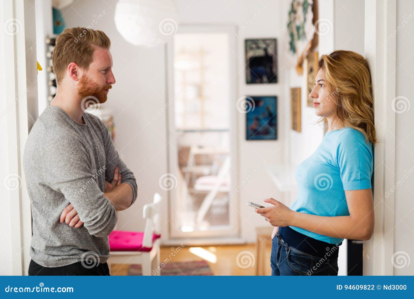 Couple Having Arguments at Home and Being Frustrated Stock Photo ...