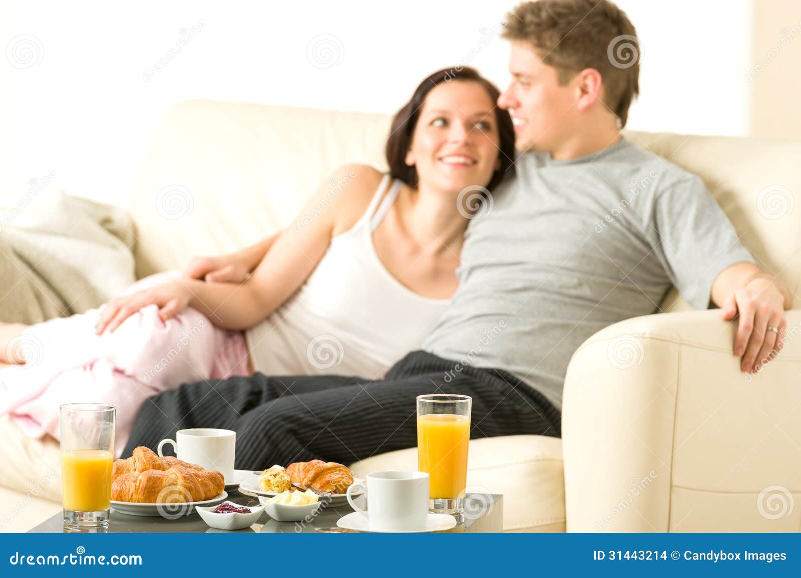 Couple having breakfast stock photo. Image of morning - 31443214