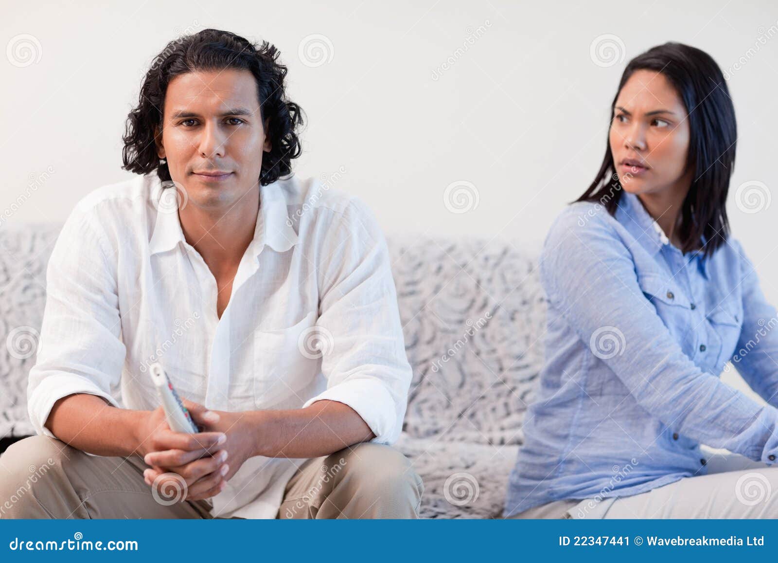 Couple Having a Dispute in the Living Room Stock Image - Image of ...