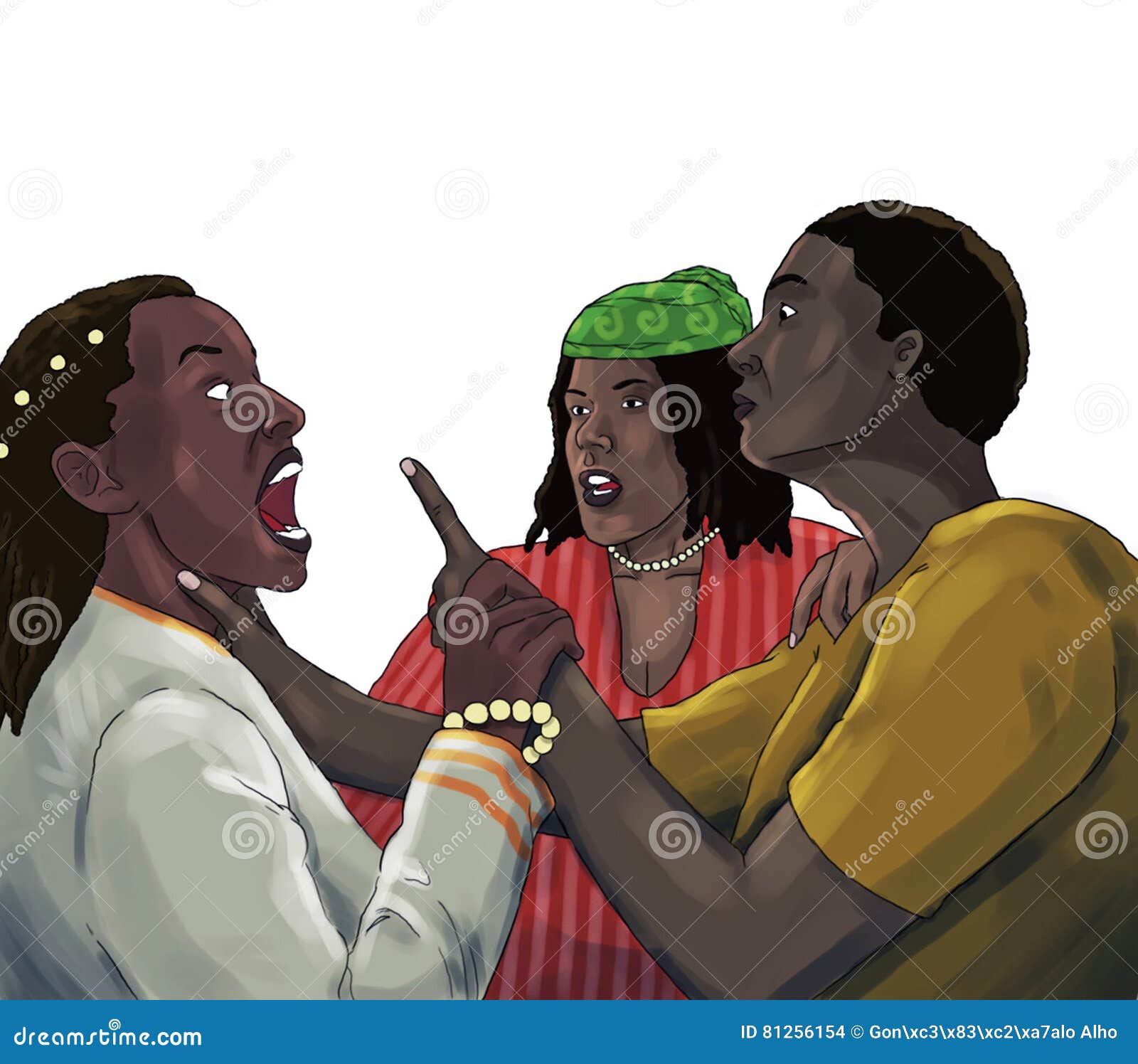 Couple having a fight stock illustration. Illustration of relations ...