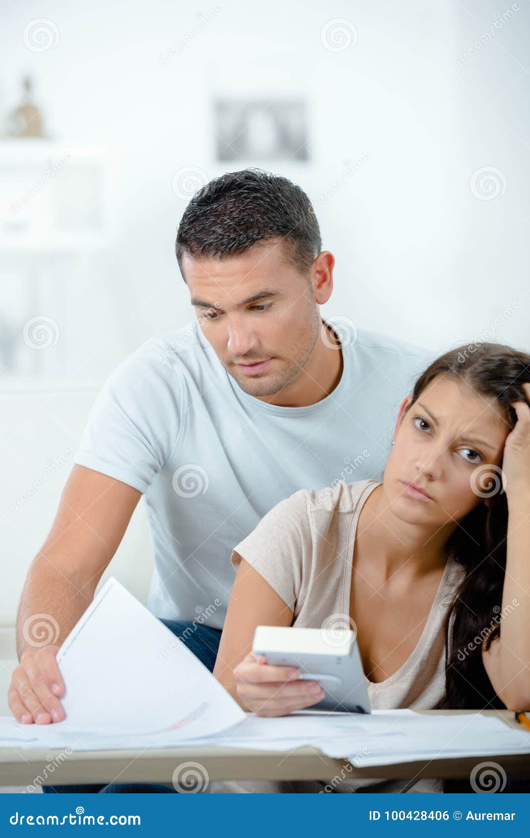 Couple Having Financial Problems Stock Photo - Image of displeased ...