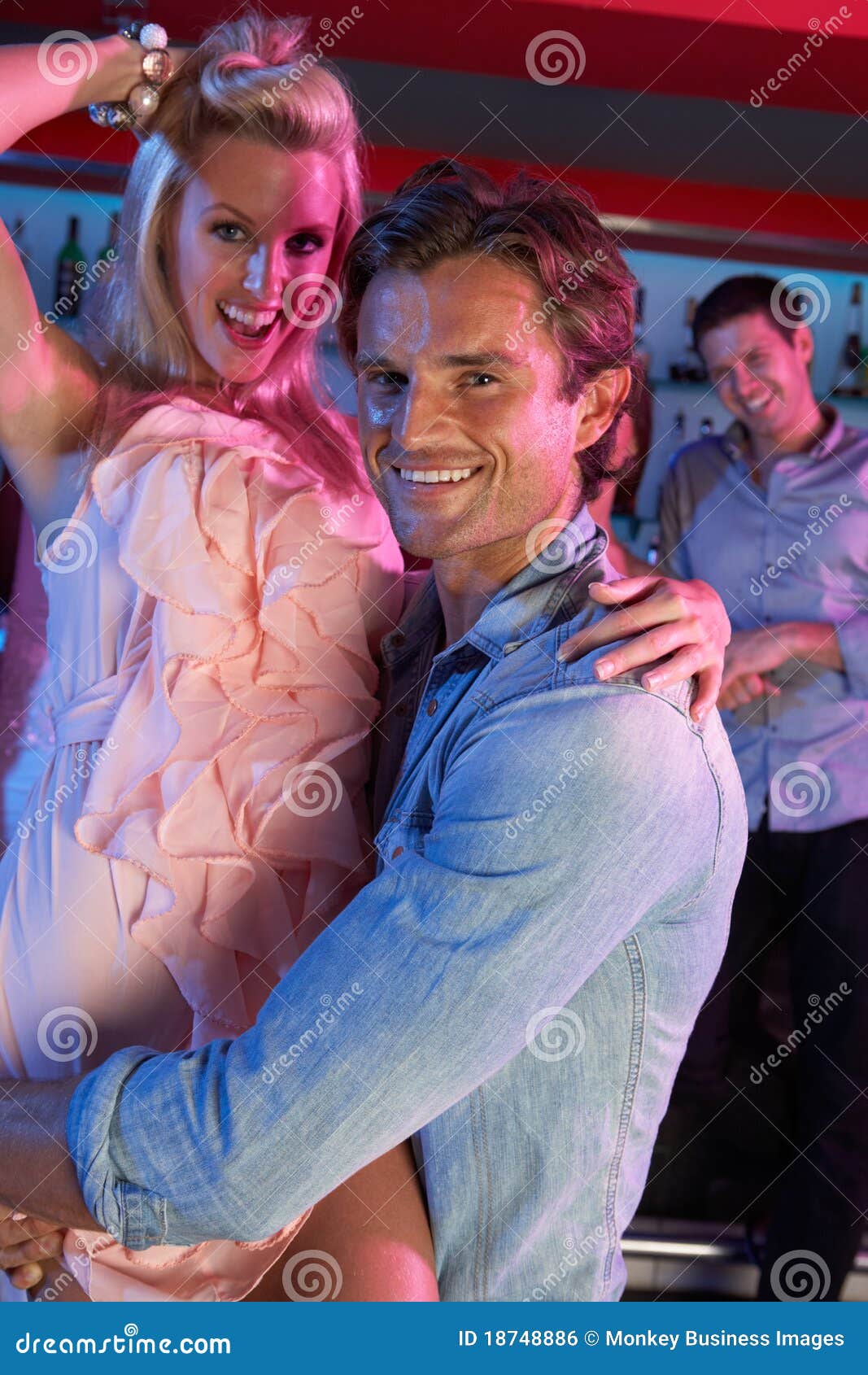 Couple Having Fun in Busy Bar Stock Photo - Image of busy, male: 18748886