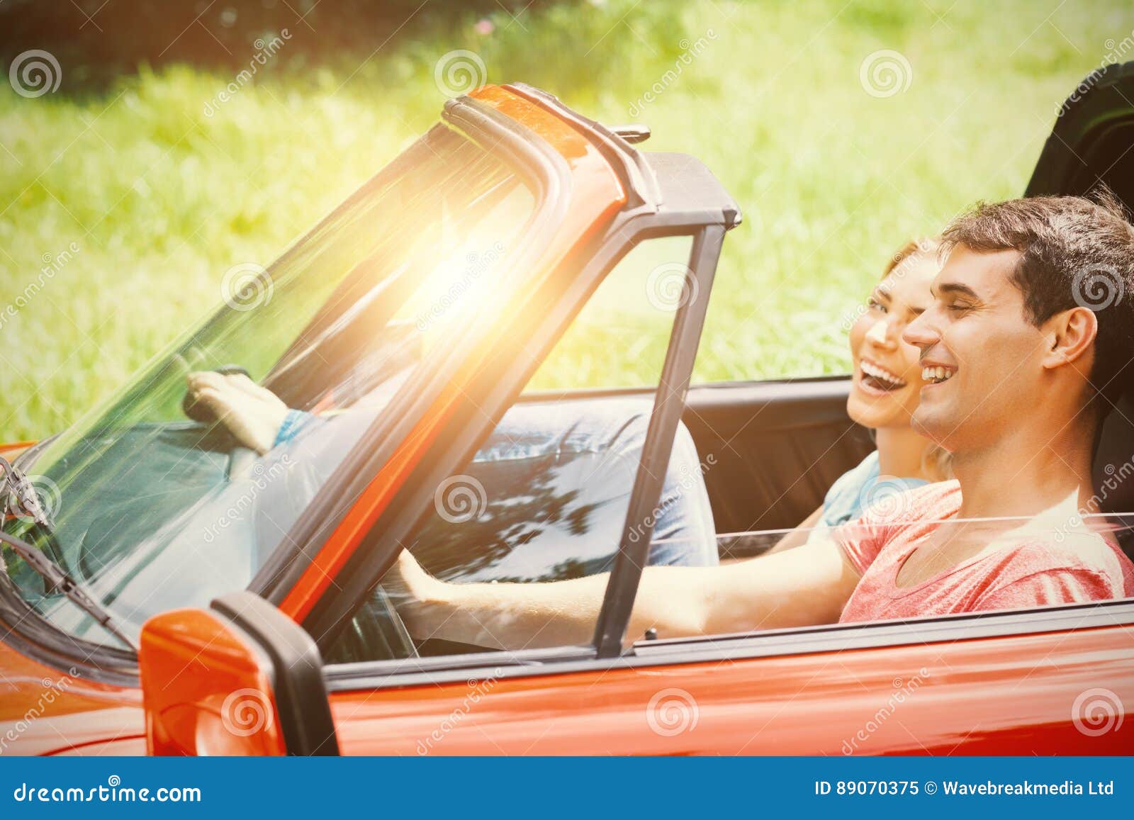 Couple having fun in a car stock image. Image of ashtray - 89070375