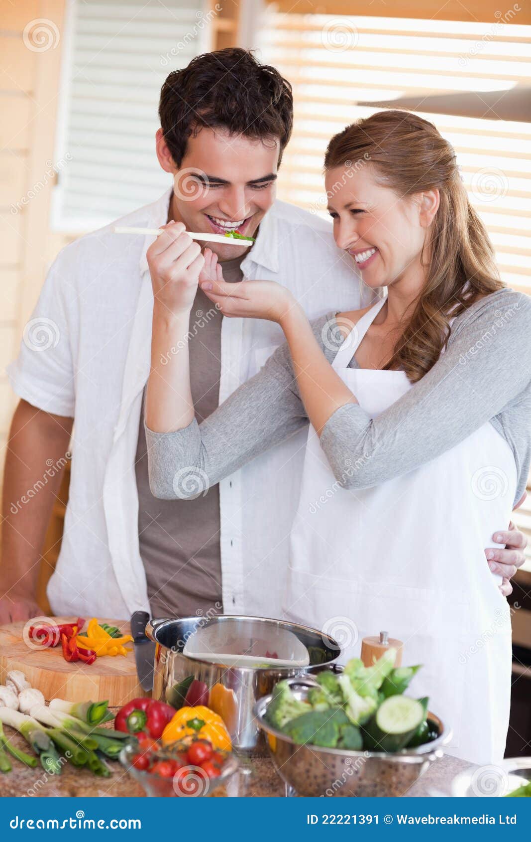 Couple Having Fun Cooking Together Stock Image - Image of home ...