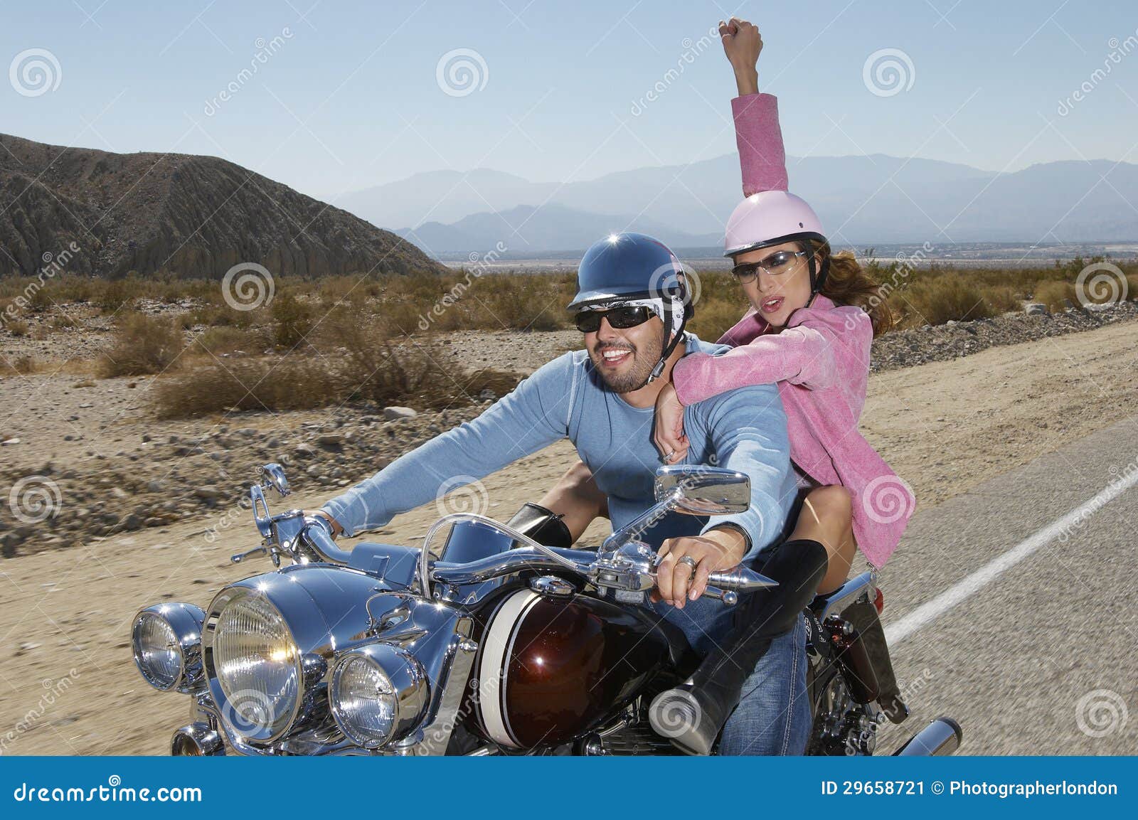 Couple Having Fun on Motorcycle Stock Image - Image of headlight ...